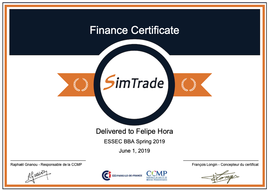 SimTrade - Finance - Simulateur Bourse - MOOC - Certification